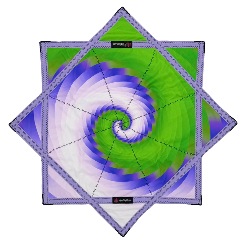 Mini.047 - Green Goblin Spiral Flowstar (UV-Reactive) 24" – Trippy ...